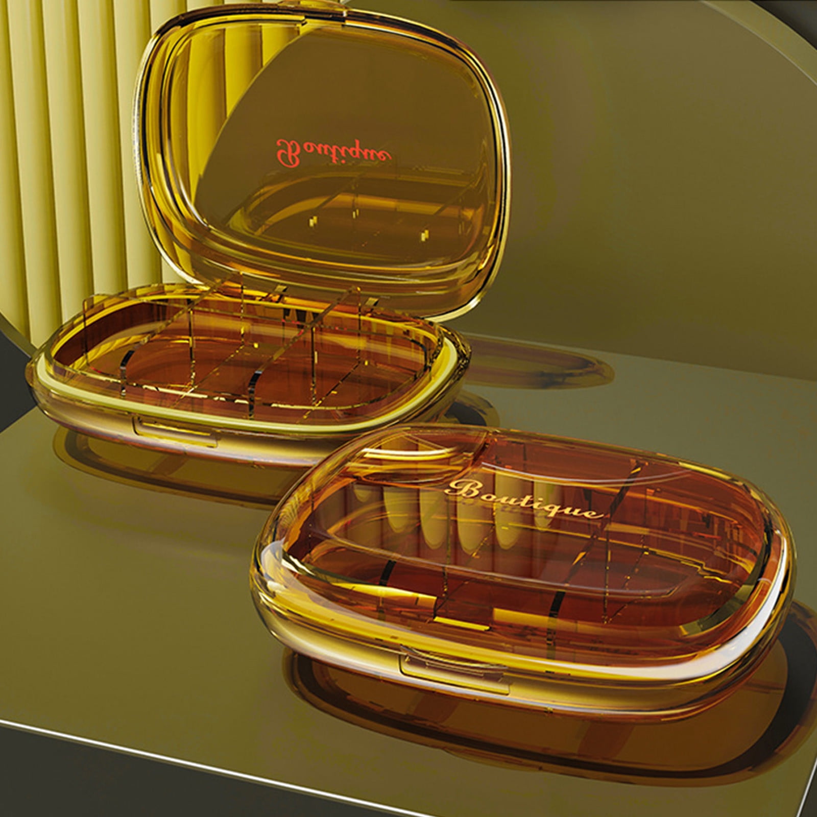 Travel Tablets Organizer Small 6 Grids Compartments Pocket Pharmacy ...