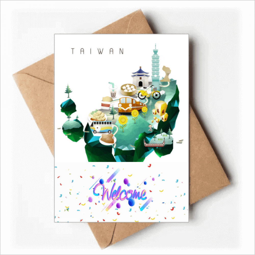 Travel Taiwan Food Attractions China Welcome Back Greeting Cards ...