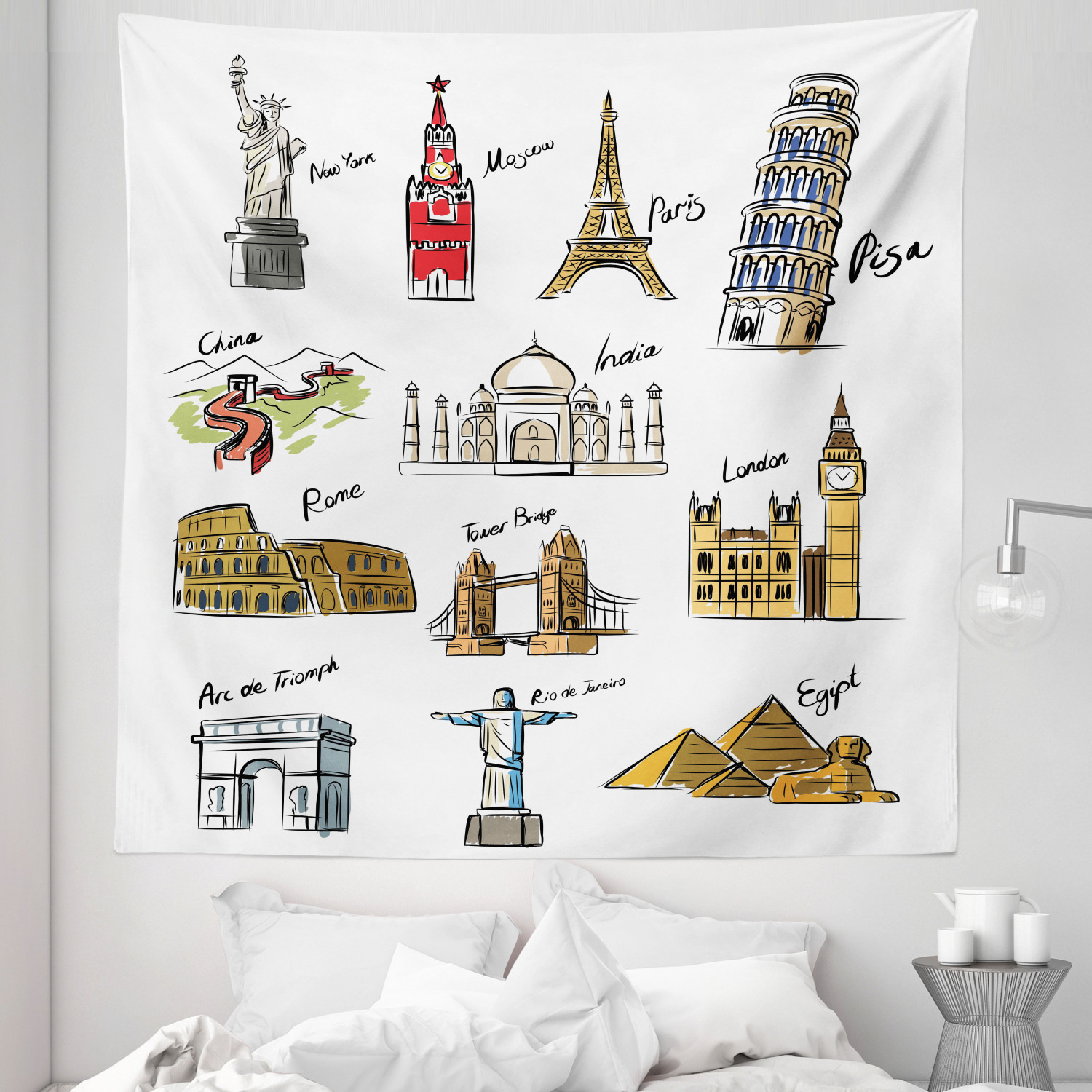 Travel Tapestry, World Famous Landmarks Architecture Monuments Tourism ...