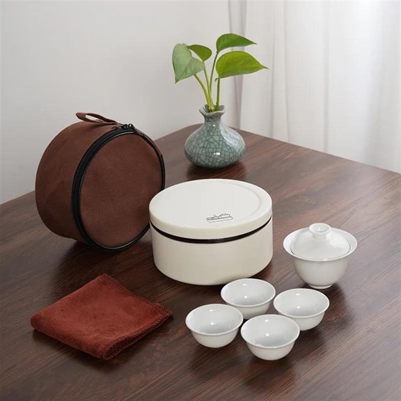 Meets Wealth Travel Portable Tea Set 1 Pot 2 Cups Outdoor Tea Maker ...