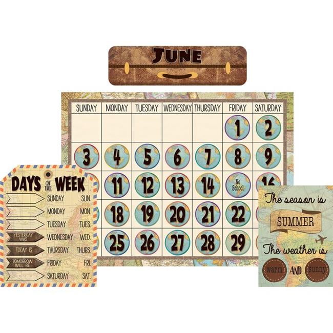 Travel The Map Calendar Bulletin Board SEt - 2 per Set - Walmart.com