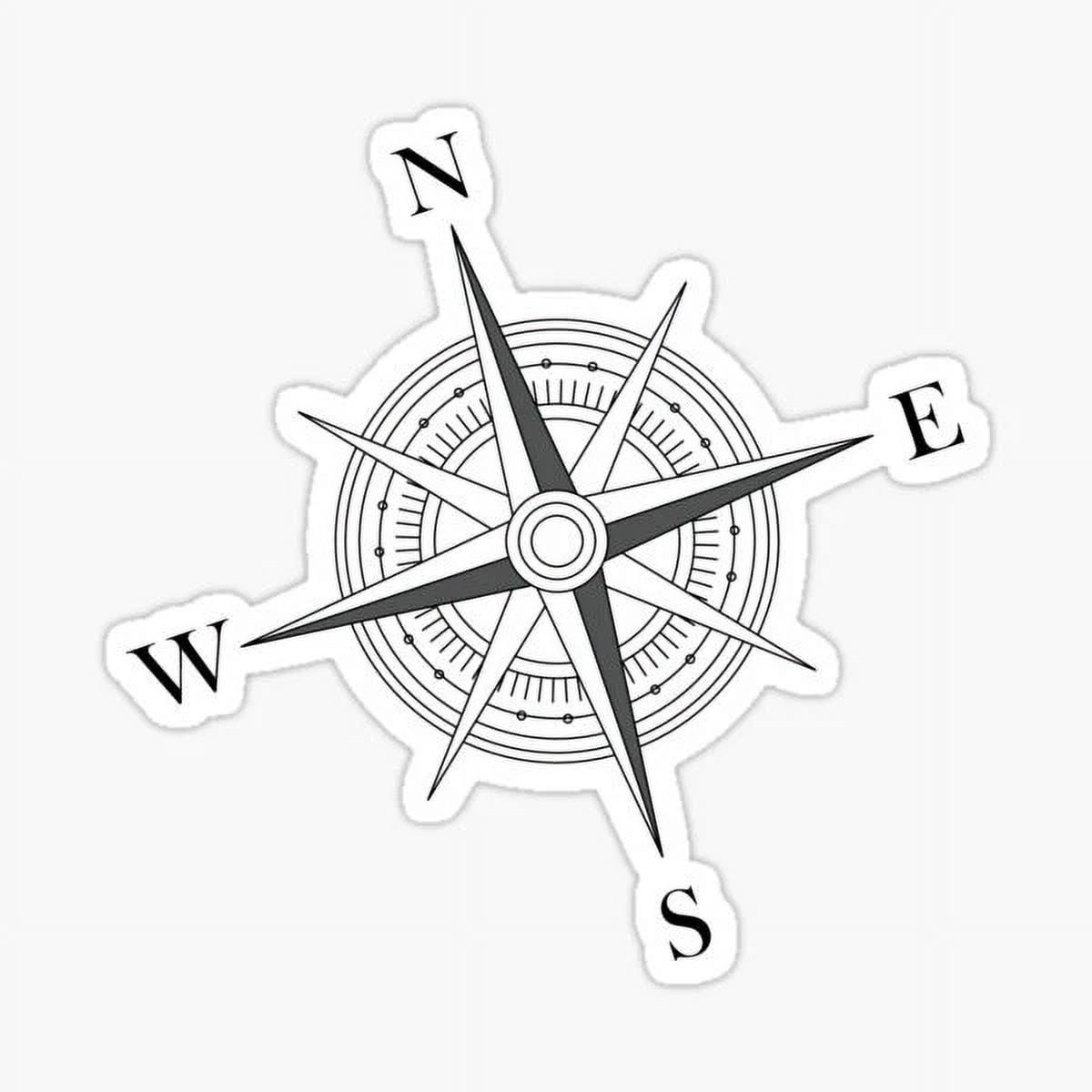 Travel The World Compass Navigation North South East West Sticker Phone ...