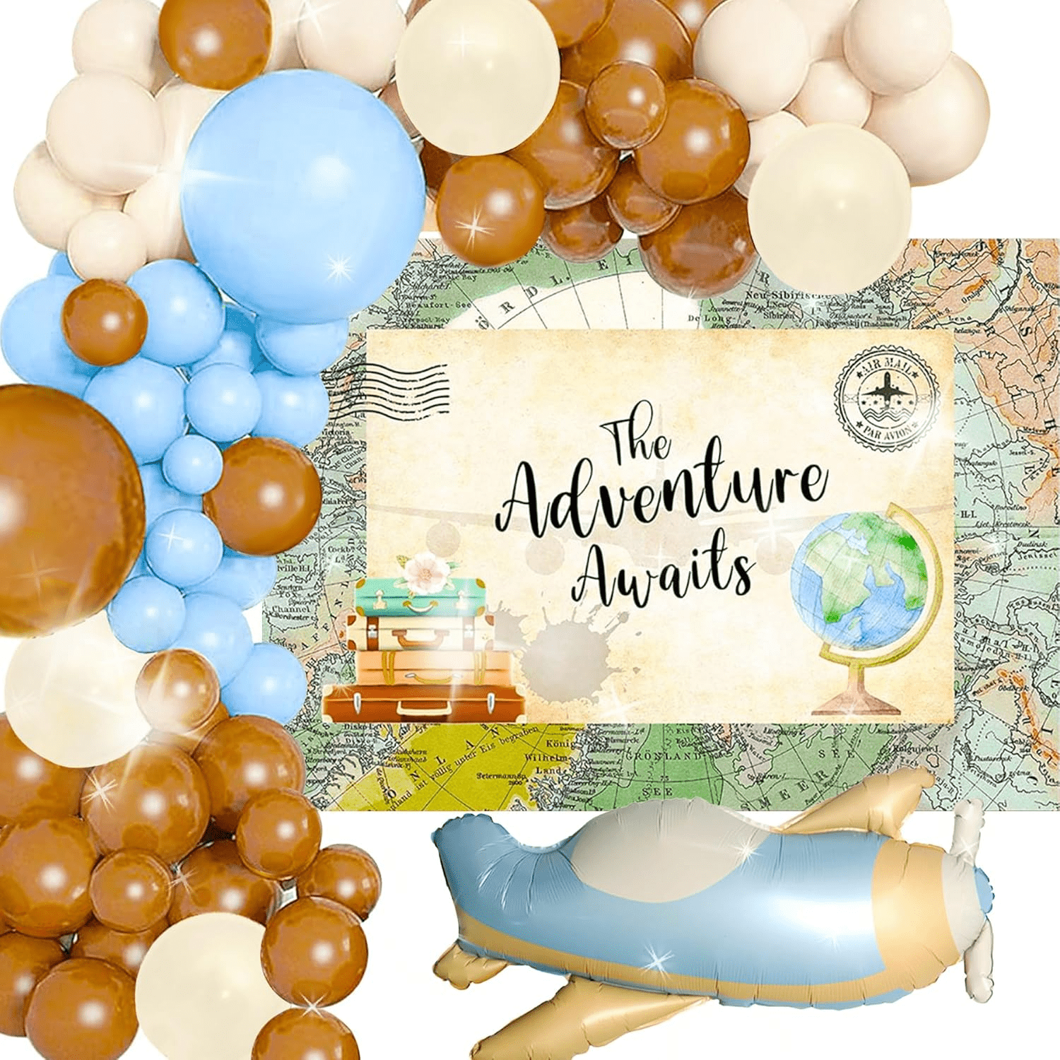 Travel Themed Party Decorations Balloons Adventure Awaits Bon Voyage ...