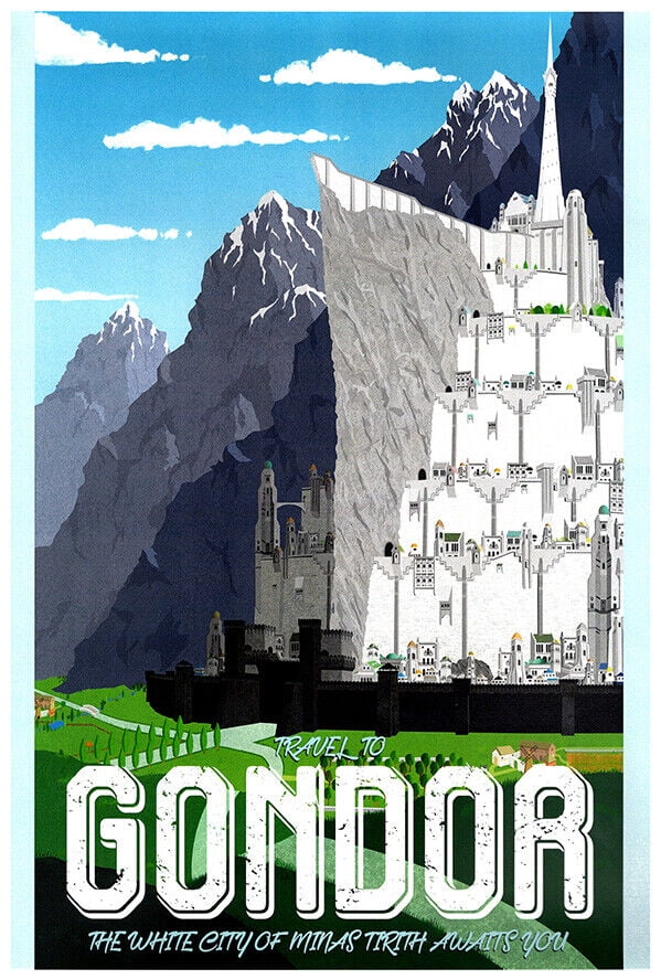 Travel To Gondor - LOTR Poster- The Hobbit (8x12Inches) - Walmart.com