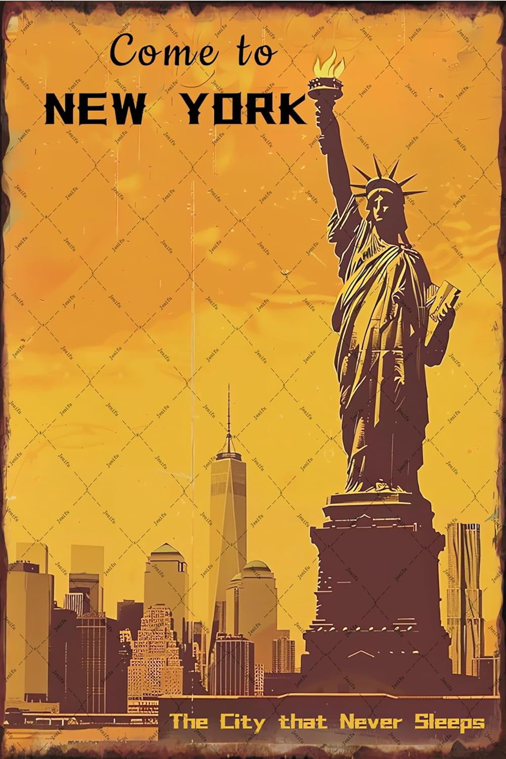 Travel To New York Tin Sign Statue Of Liberty Metal Tin Signs The Sunny ...