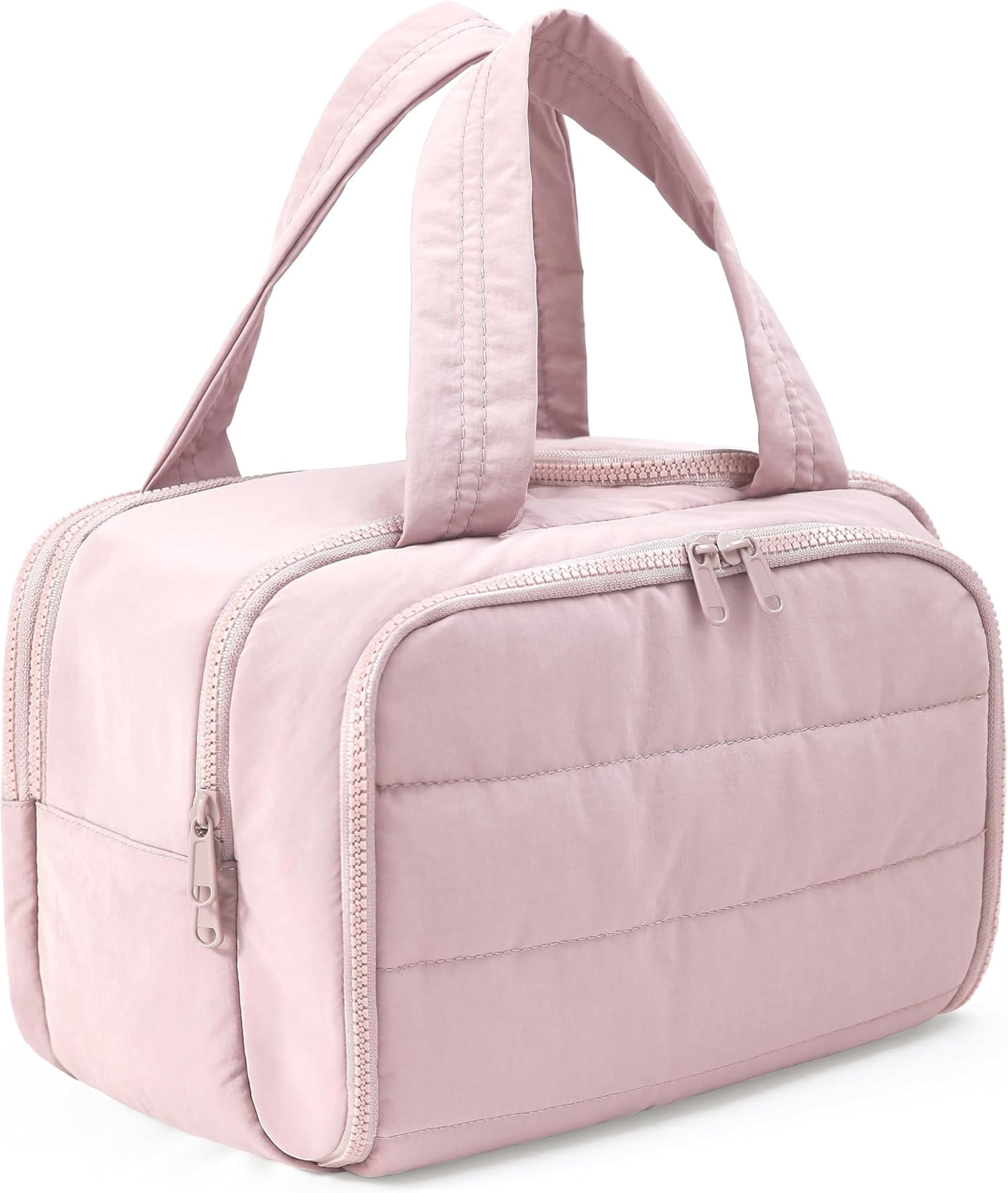 Travel Toiletry Bag for Women, Large Wide-open Puffy Bag with Wet-Dry ...