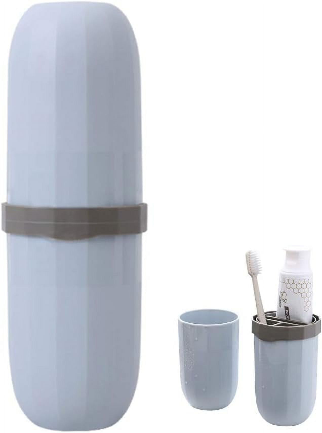 Travel Toothbrush Cup Case, 3 in 1 Toothpaste Travel Case Holder ...