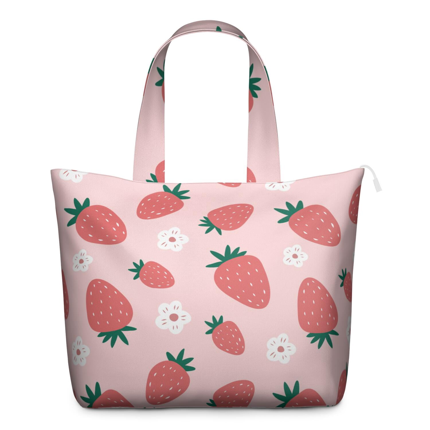 Travel Tote Bag with Cute Strawberry Red Berry Prints Large Capacity ...