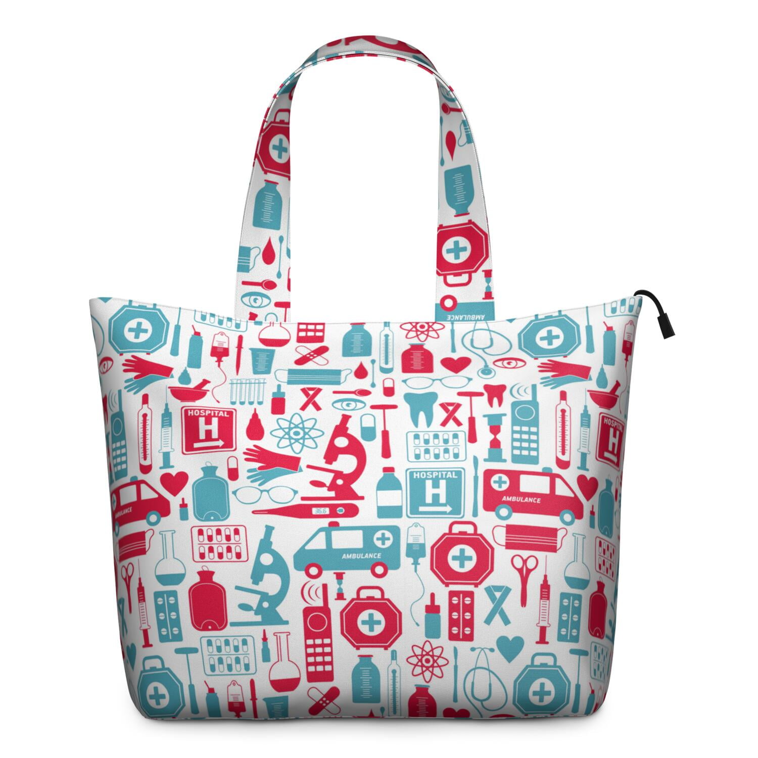 Travel Tote Bag Featuring Dental Oral Care Designs Large Capacity ...