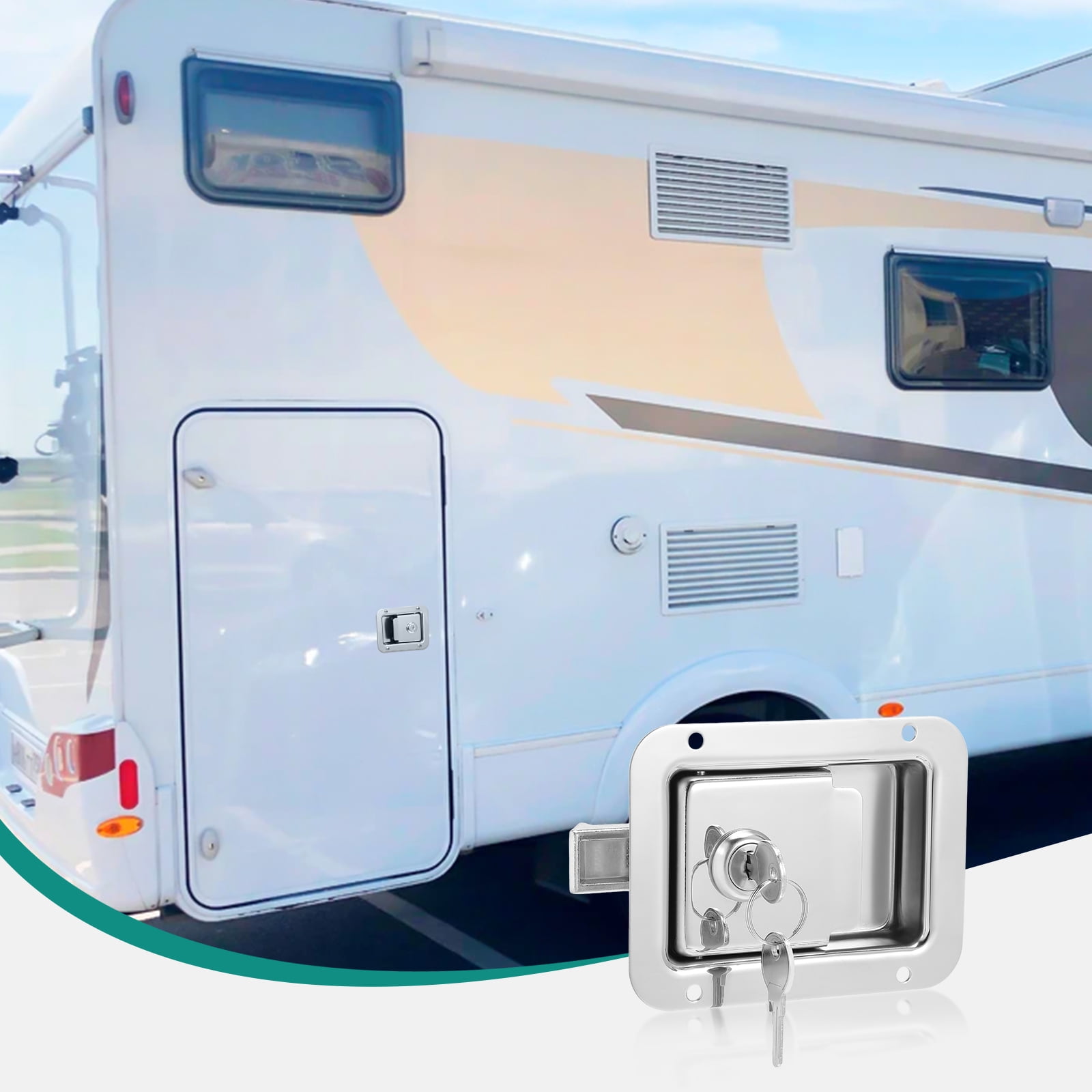 Foxnovo Flush Mount Handle Latch Stainless Steel Door Latch 1Set ...