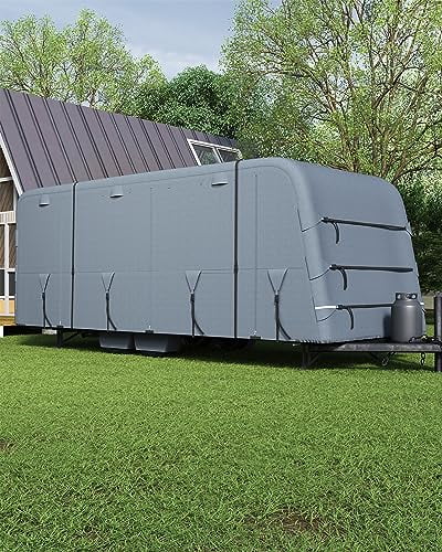 Travel Trailer RV Cover, Windproof Camper Cover with Extra-Thick 6 ...
