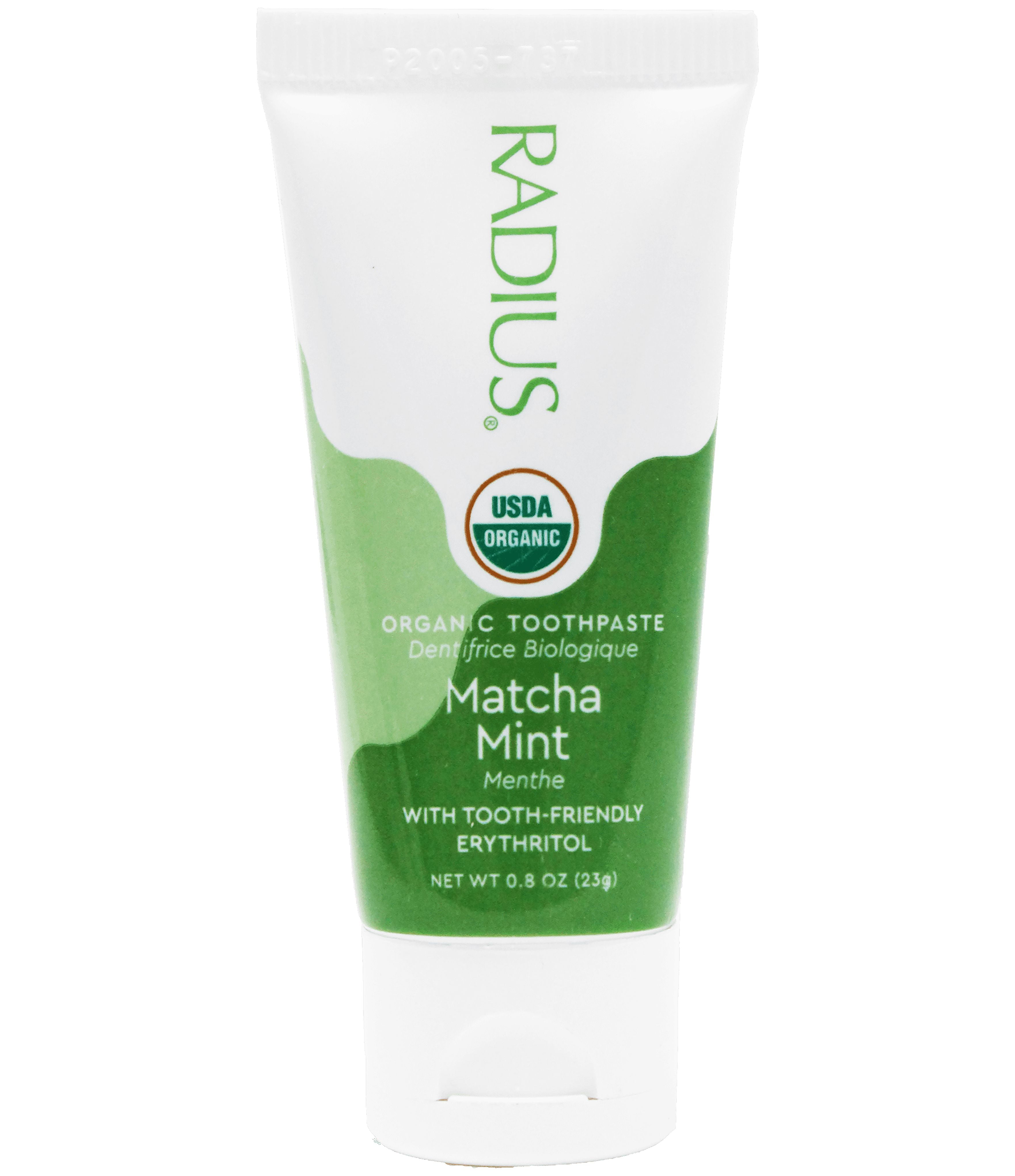 Radius Natural Travel Dental Toothpaste - USDA Organic Matcha Mint ...