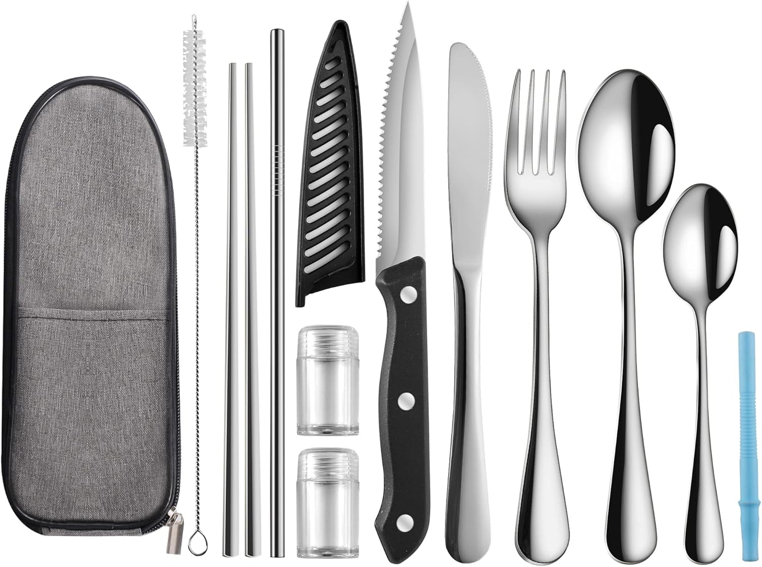Travel Utensils with Case,Reusable Utensils,Portable Travel Camping ...