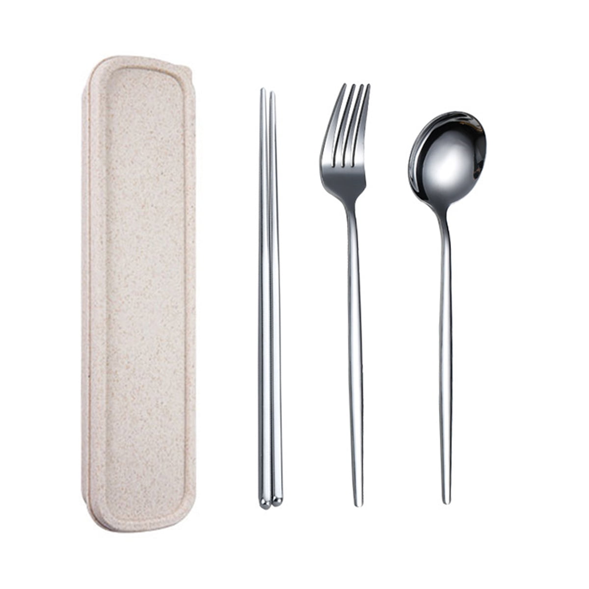 Travel Utensils Set, Portable Utensils with Case, Chopsticks Fork Spoon ...