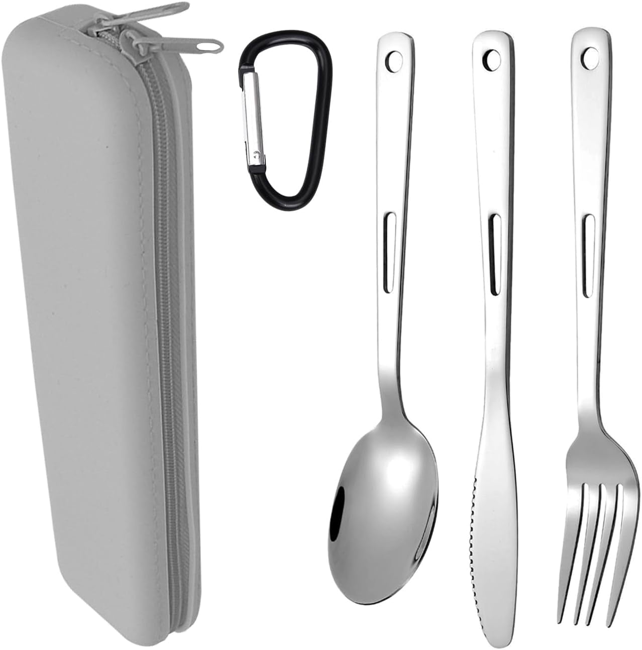 Travel Utensils Set with Case, Stainless Silverware Set for Work Lunch ...