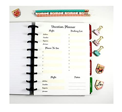 Travel, Vacation Planner Refill for 9 Disc Happy Planners - Walmart.com