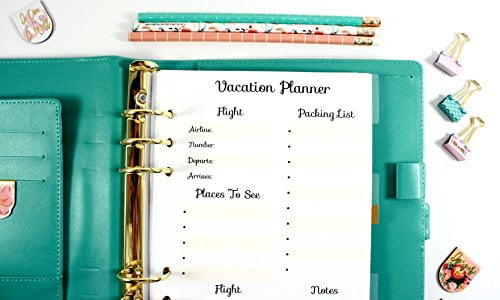 Travel, Vacation Planner Refill for A5 Planners - Walmart.com