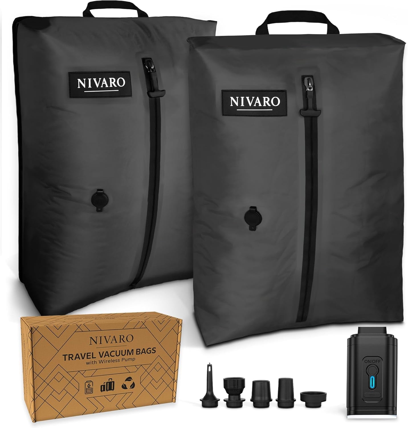 Travel Vacuum Bags with Pump (2-Pack, Large 30L) - IPX8 Waterproof ...