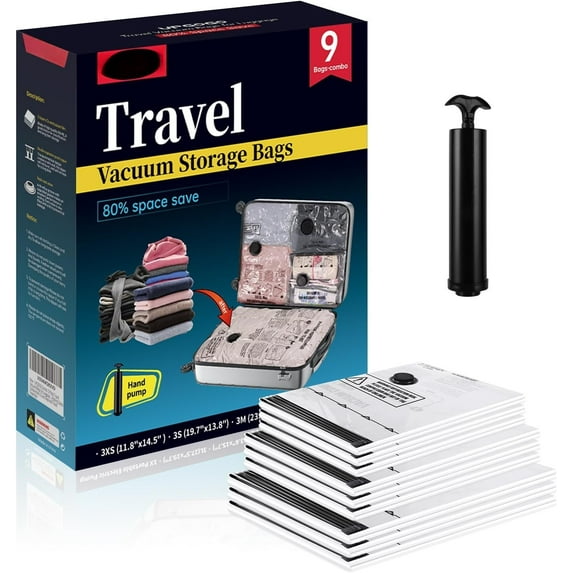 Travel Vacuum Bags for Luggage with Hand Pump,Vacuum Seal Bags for ...
