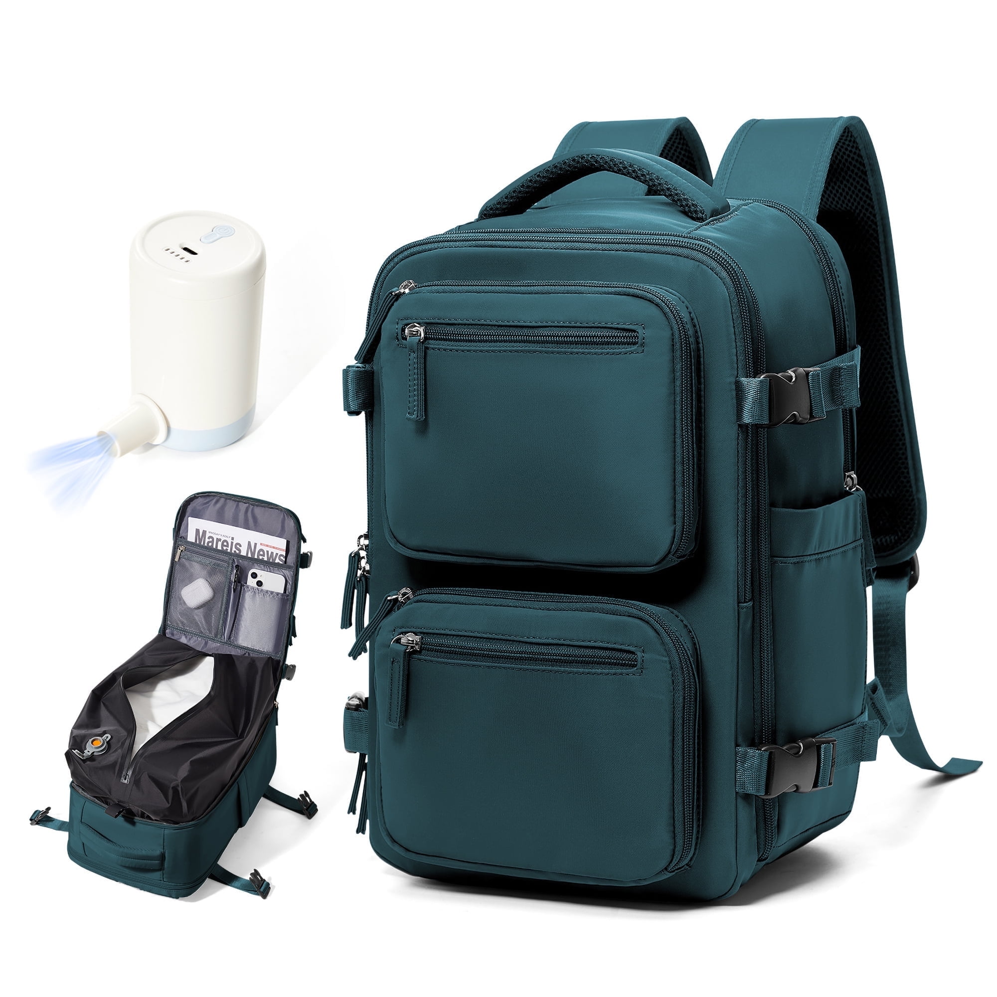 Travel Vacuum Seal Backpack with Compression for Women, Personal Item ...