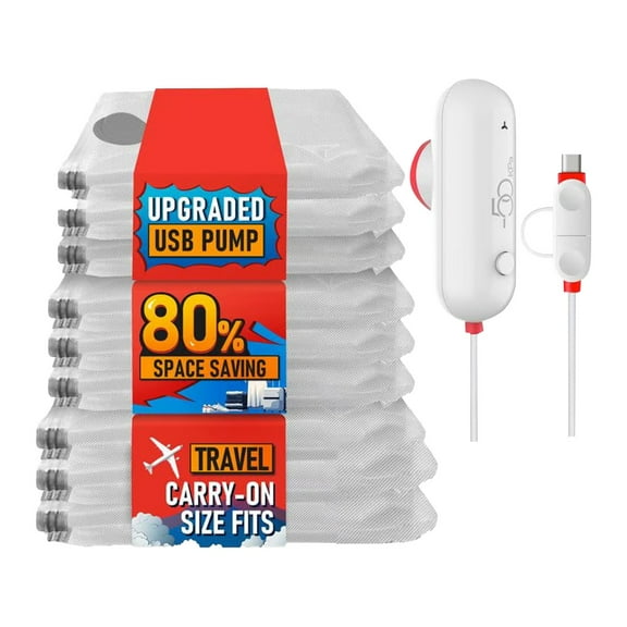 SLFR-Vacuum Storage Bags with USB Electric Pump, 6 Pack Carry-on Size ...