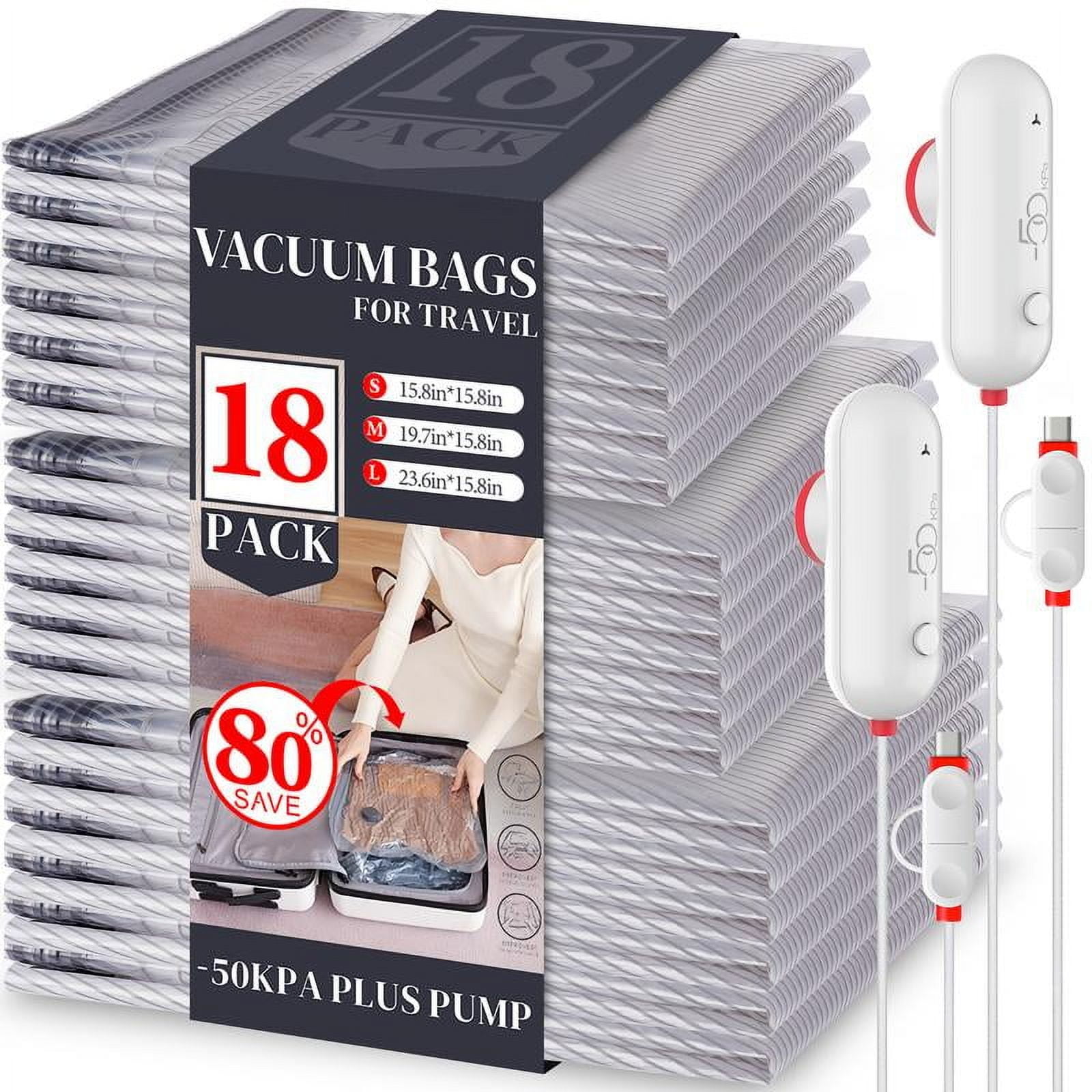 Travel Vacuum Storage Bags with USB Electric Pump (2025 New Upgrade ...