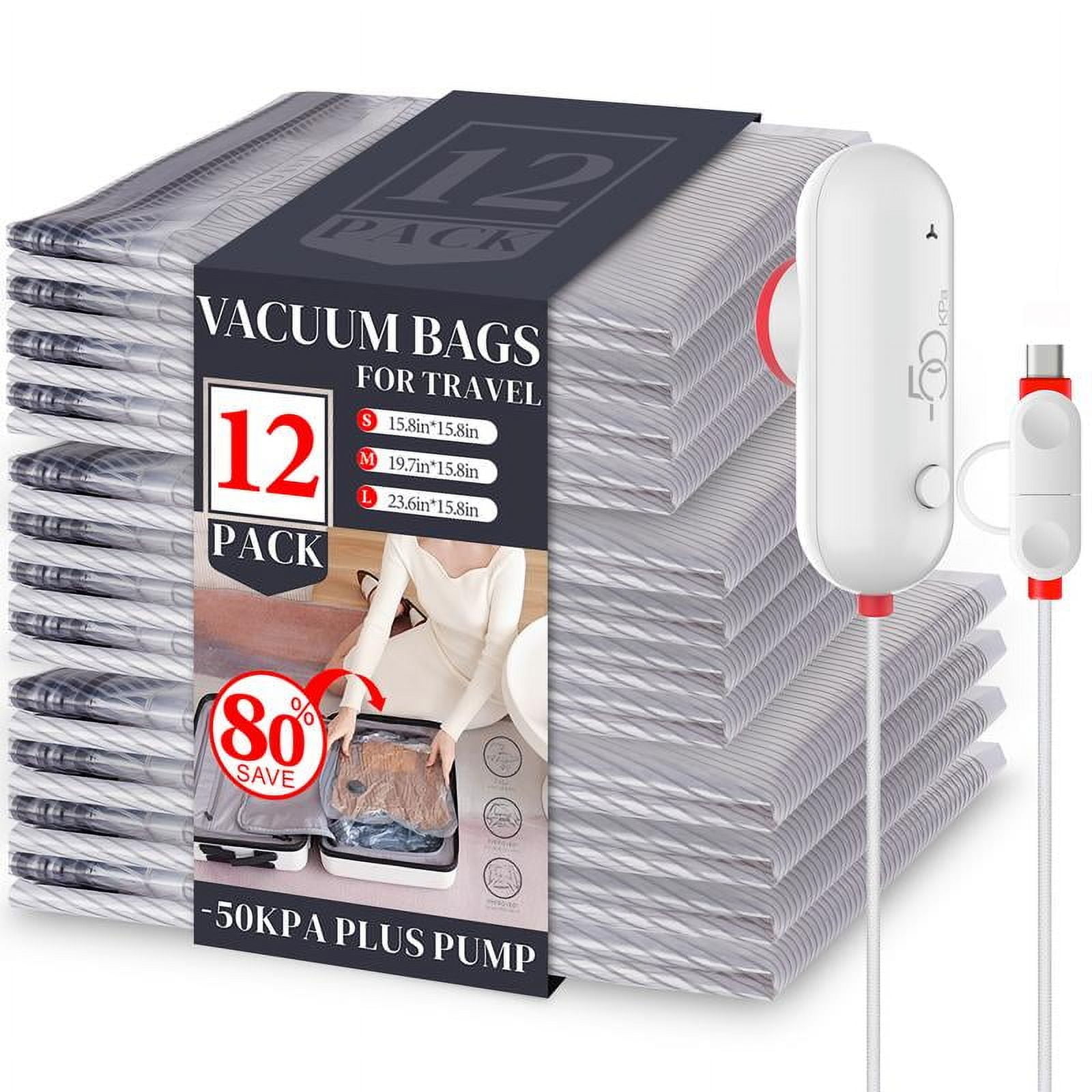 Travel Vacuum Storage Bags with USB Electric Pump (2025 New Upgrade ...