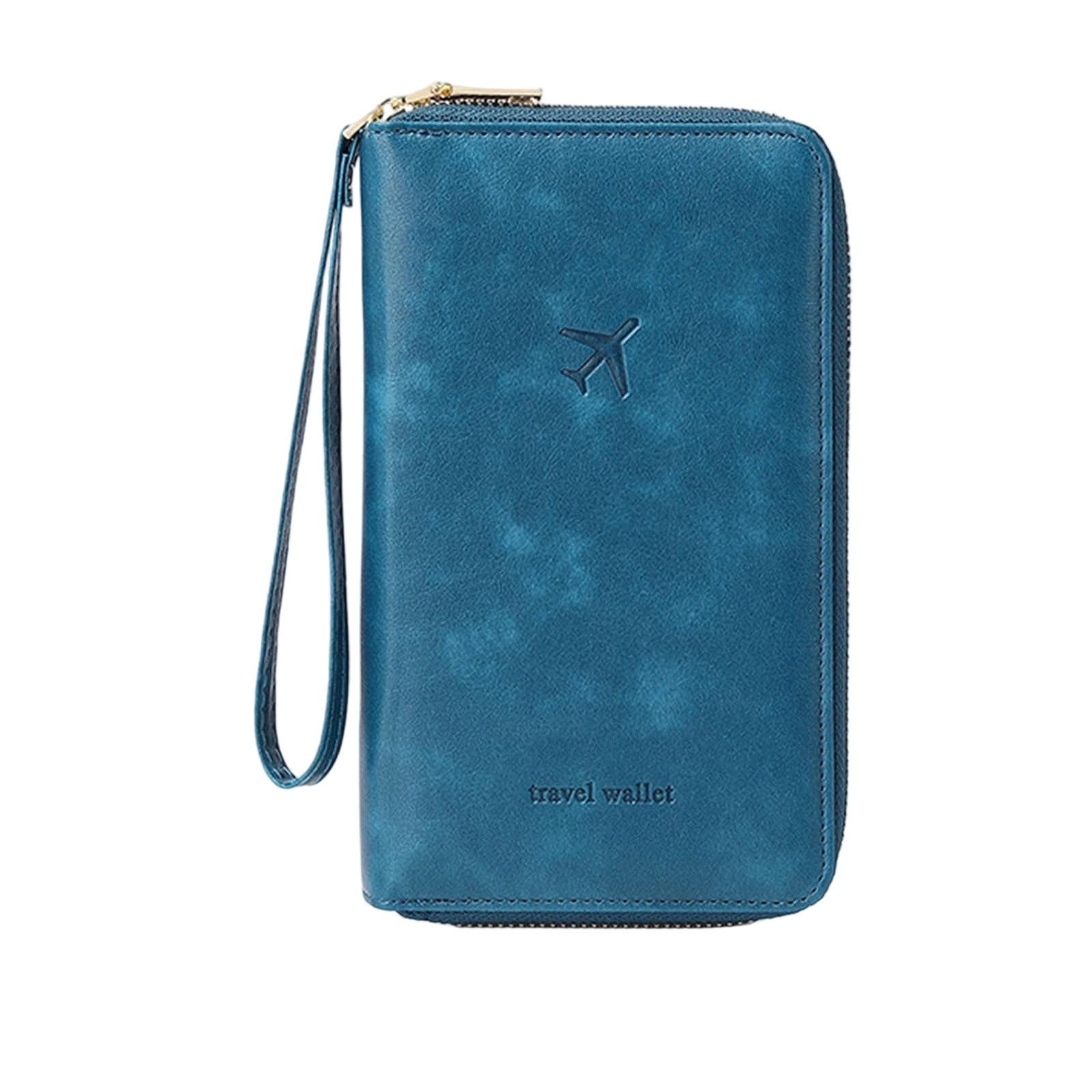 Travel Wallet Organizer with Zipper Closure and Wrist Strap for ...
