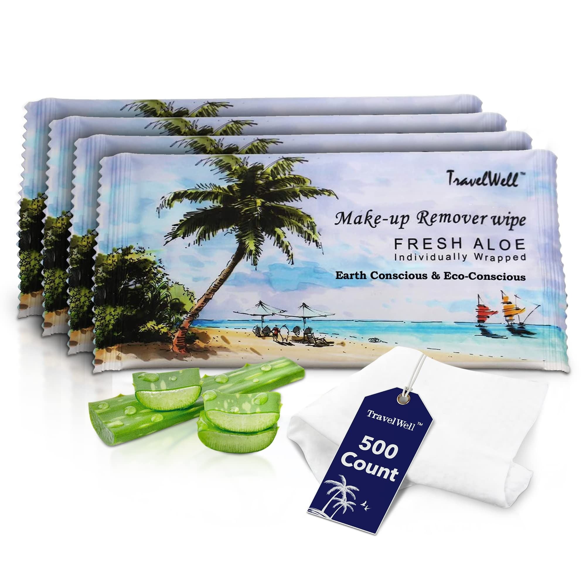 Travel Well Makeup Remover Wipes Bulk, Individually Wrapped Natural ...