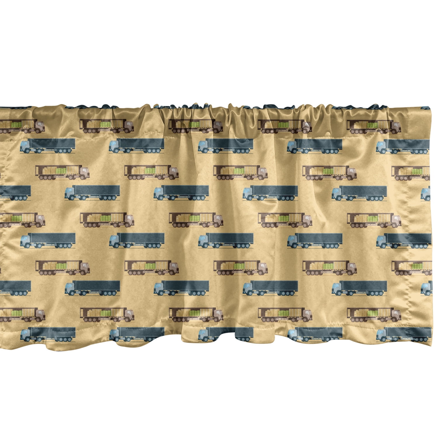 Travel Window Valance Pack of 2, Delivery Trucks Shipping Cars Van ...