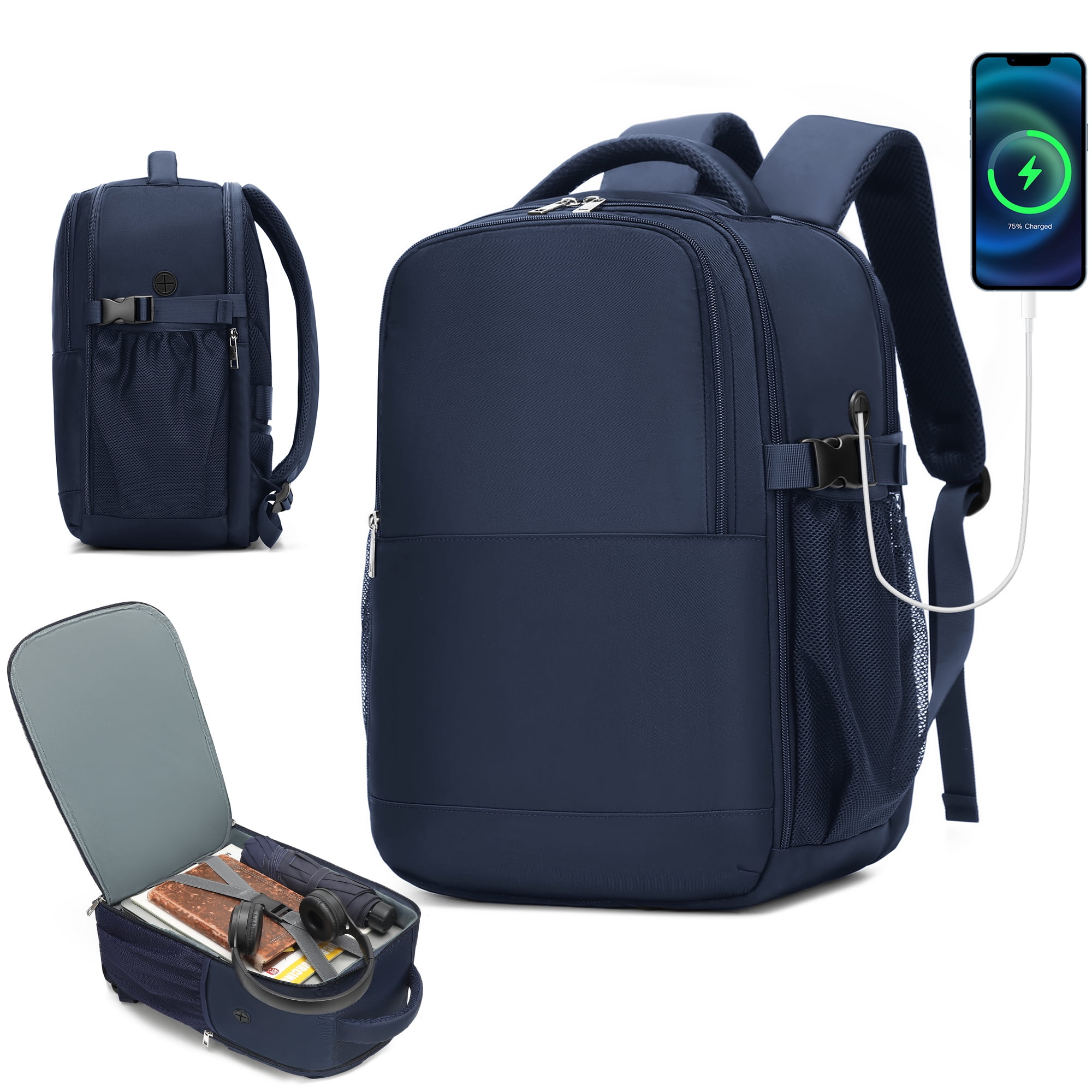 Travel backpack, large carry on backpack for airplanes,17-inch laptop ...