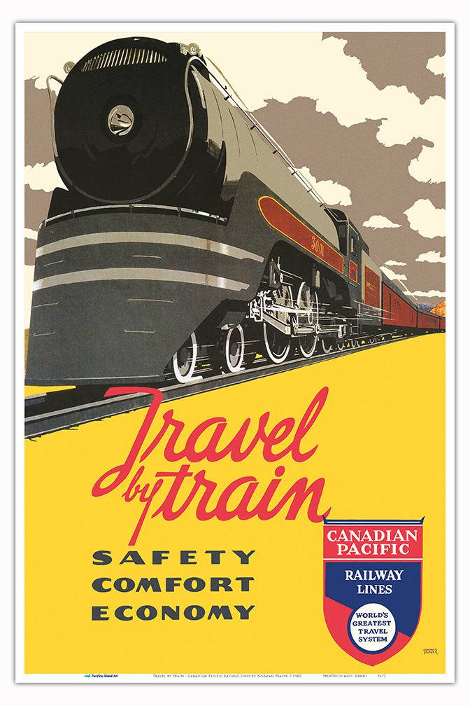 Travel by Train - Canadian Pacific Railway Lines - Vintage Railroad ...