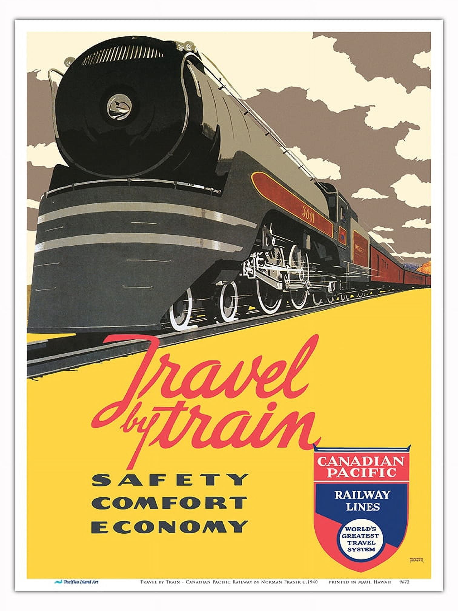 Travel by Train - Canadian Pacific Railway Lines - Vintage Railroad ...
