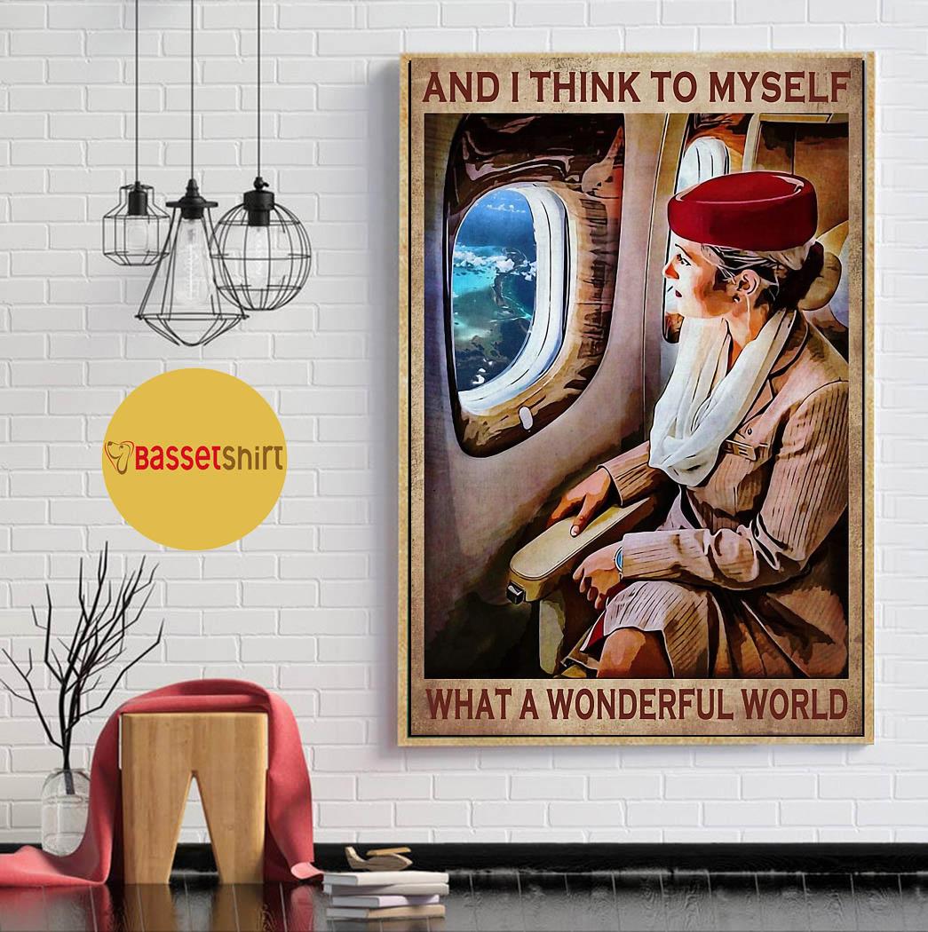 Travel girl and I think to myself what a wonderful world poster 24 x 36 ...