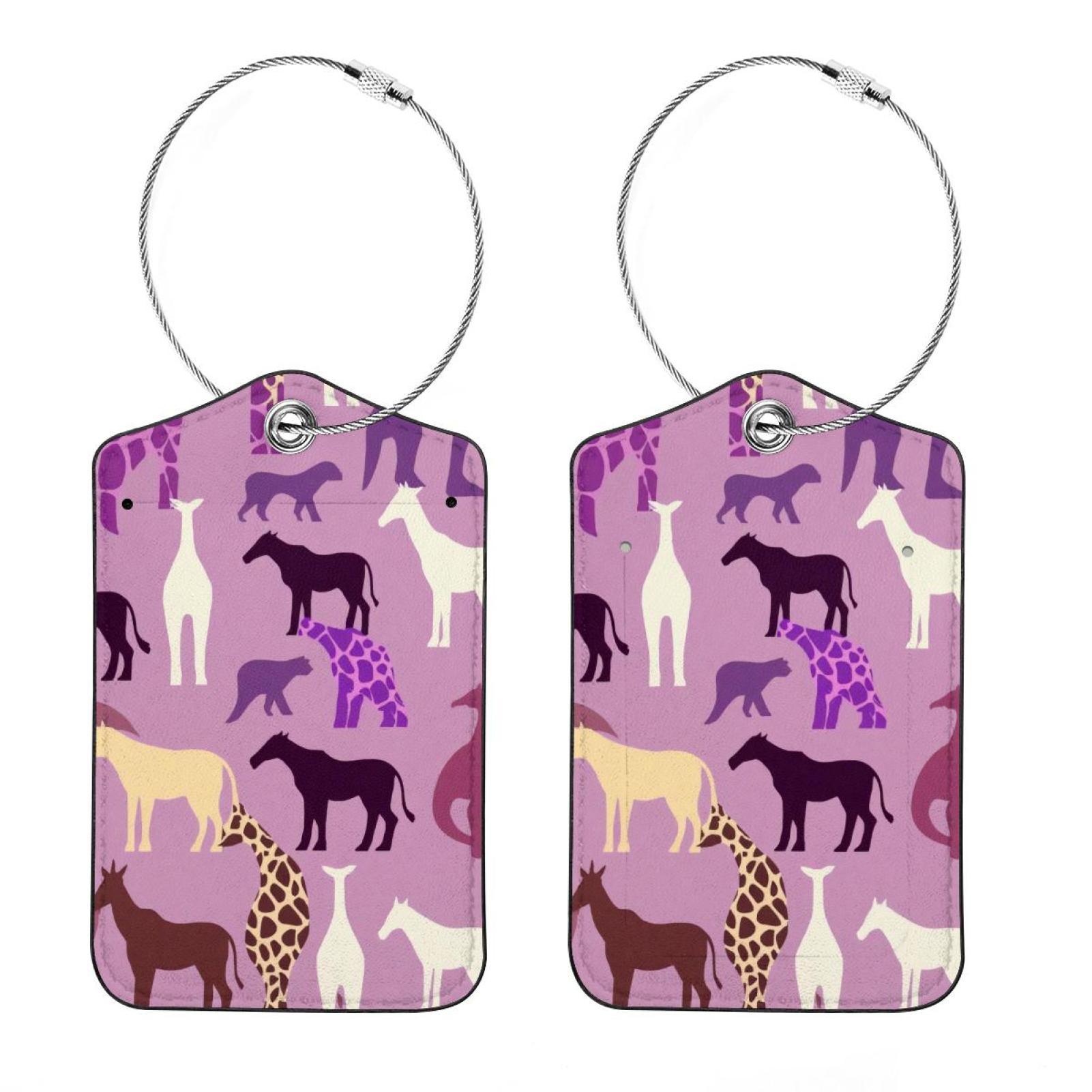 Travel in Style and Security, Set of 2 Metal Loop Lock Suitcase Tags ...