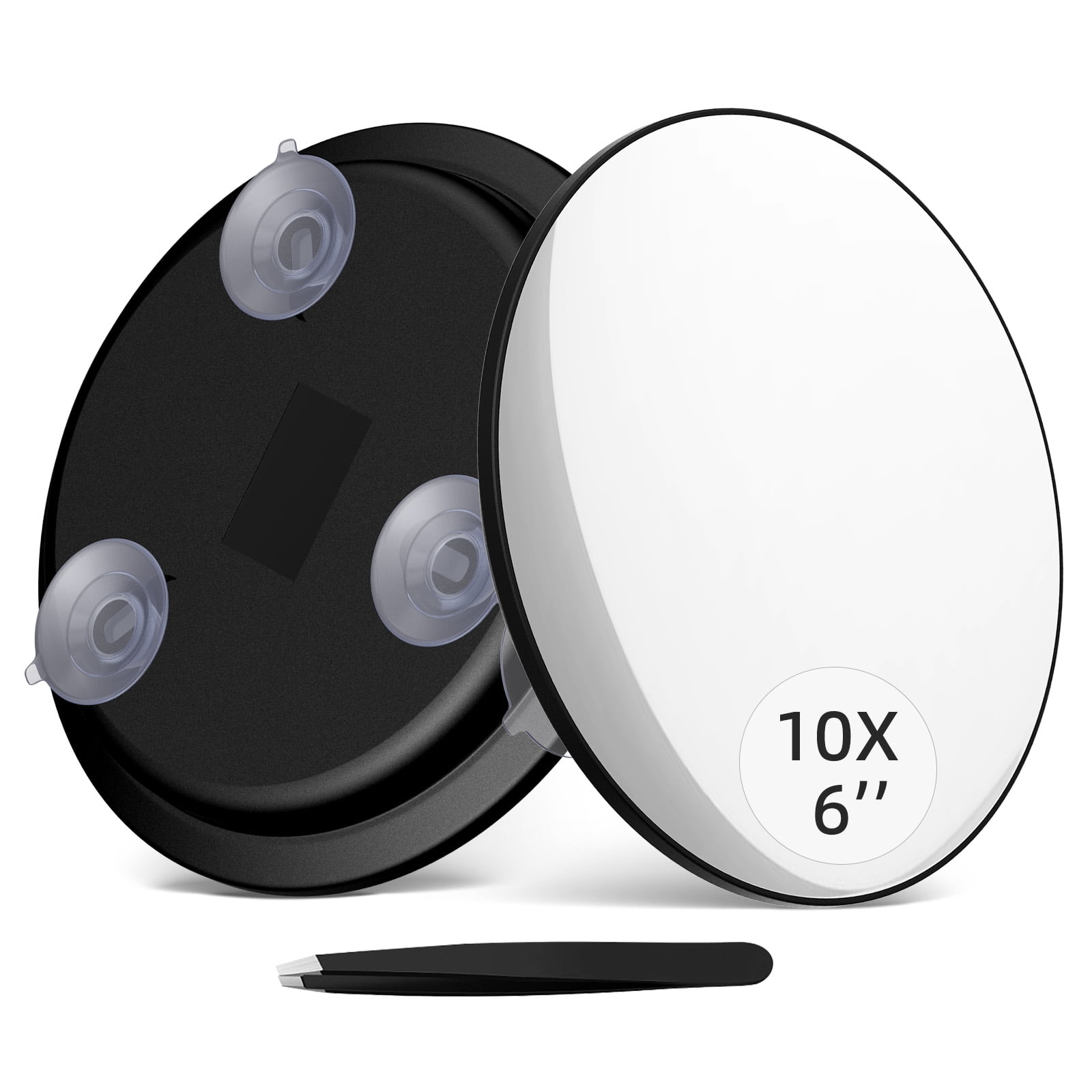 Travel magnifier with 10X magnification, large makeup mirror with 6 ...
