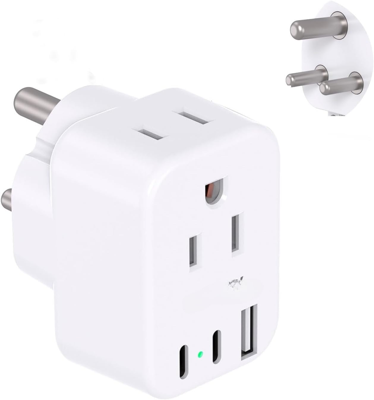 Travel plug adapter International plug adapter, 2 outlets 3 USB ports ...