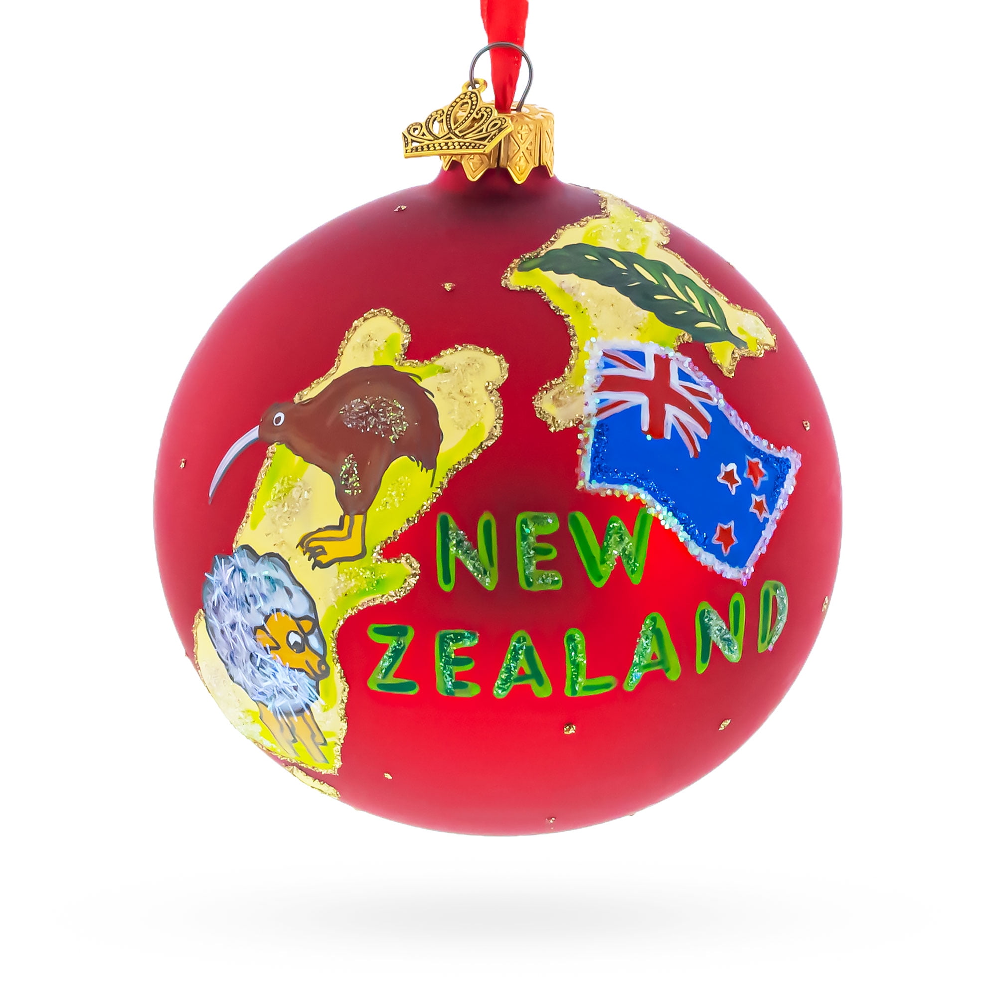 Travel to New Zealand Glass Ball Christmas Ornament 4 Inches - Walmart.com