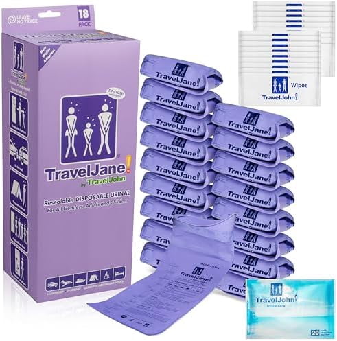 TravelJane Resealable Disposable Urinal for All Genders, Adults, and ...