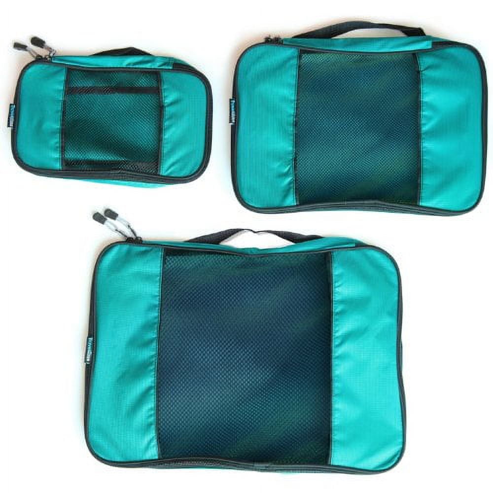 TravelWise Nylon Luggage Organization Packing Cubes, Teal, 3 Sizes ...