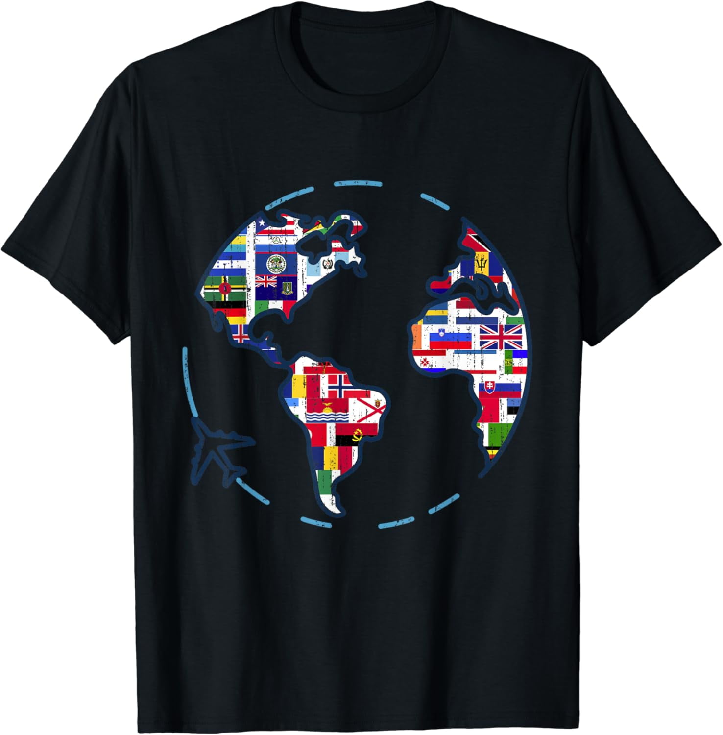 Traveler Countries World Flags International World Map T-Shirt - Walmart.com