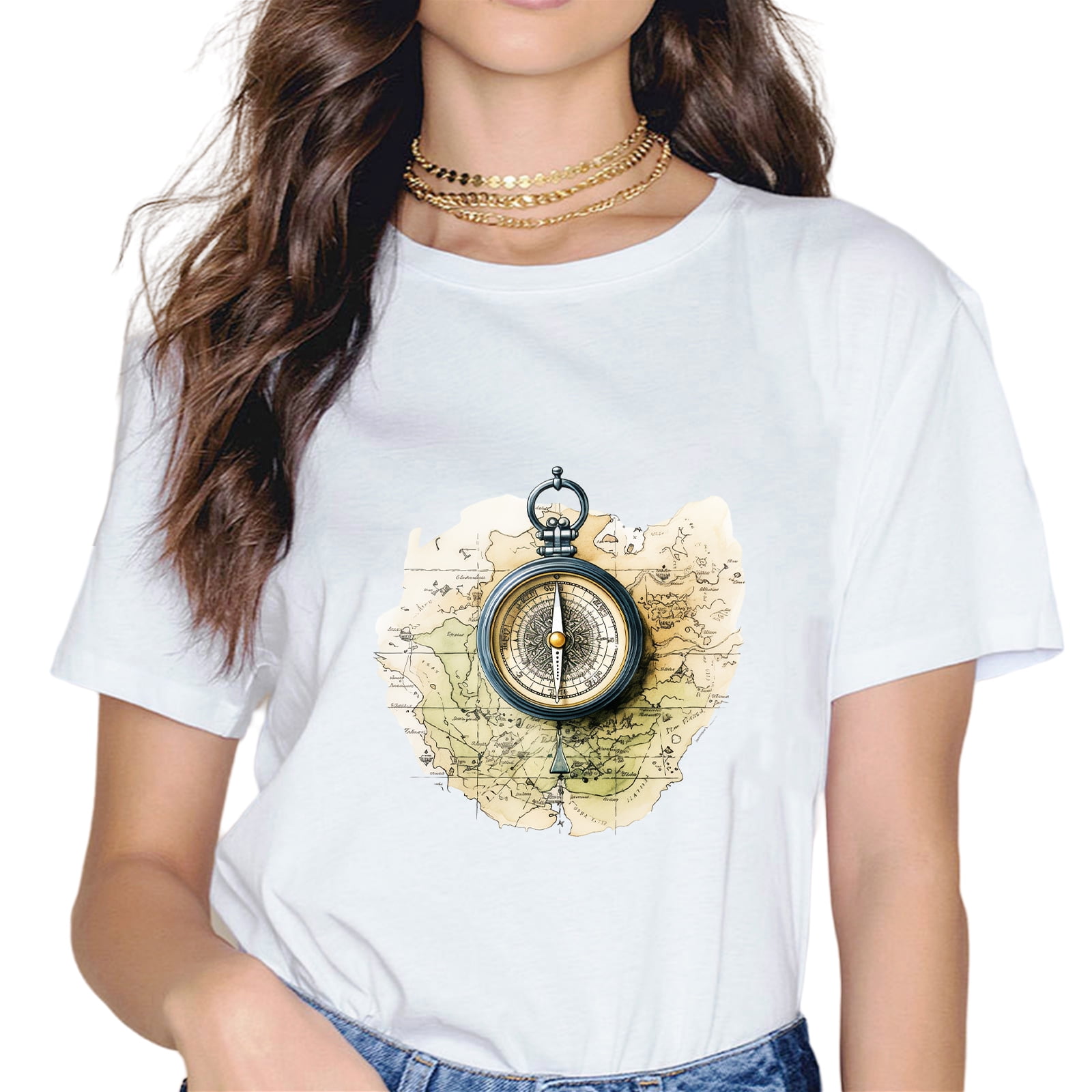 Traveler Country Flags Compass Globe Traveling World Map T-Shirt - Walmart.com