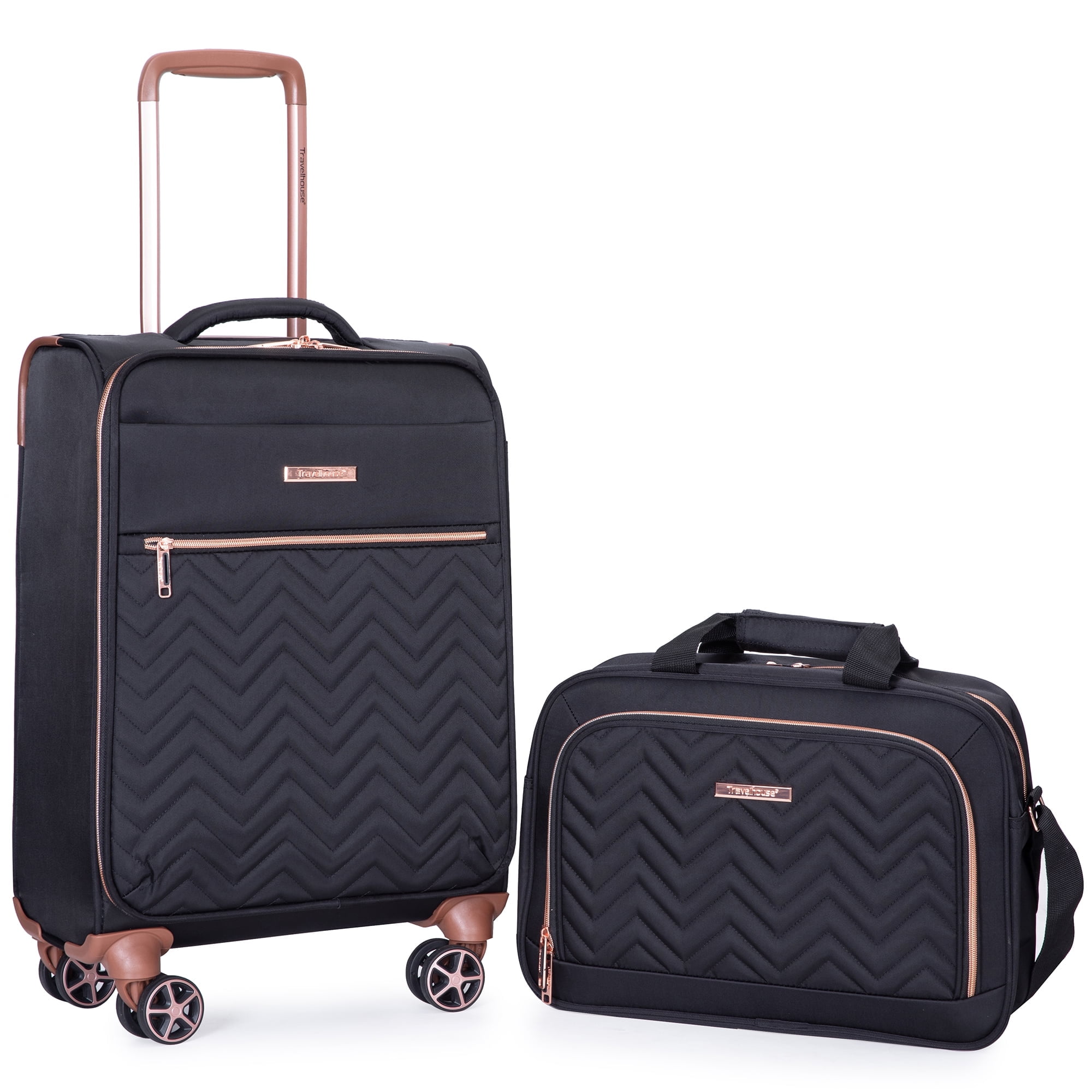 Travelhouse Lightweight Soft Carry-On 2pc Suitcase Set with Spinner ...