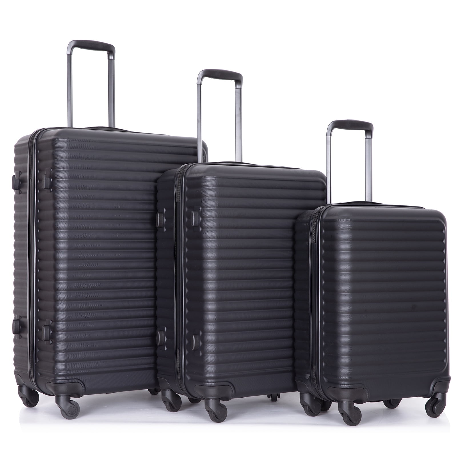 3 Piece Hardshell Suitcase Spinner with TSA Lock, Soft Rosegold ...