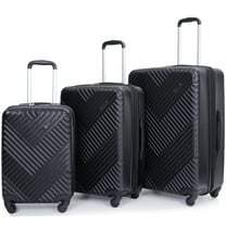 3-Piece Hard Shell Expandable Luggage Sets, ABS Spinner Suitcase with ...