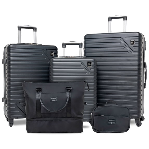 Travelhouse 5 Piece Hardside Luggage Set Hardshell Expandable ...
