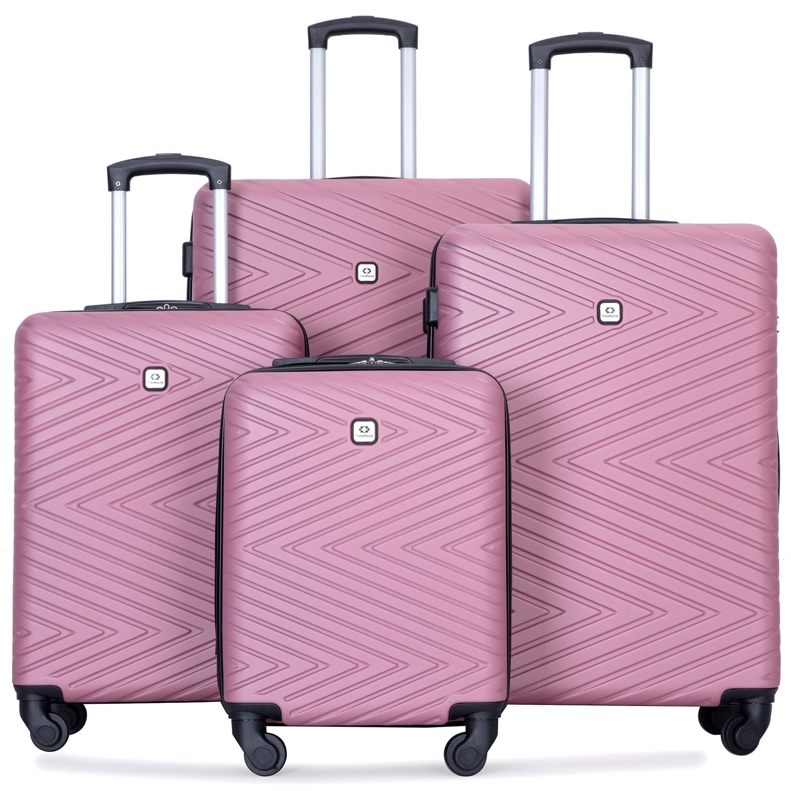 Travelhouse 4 Piece Hardshell Luggage Set Hardside Lightweight Suitcase ...