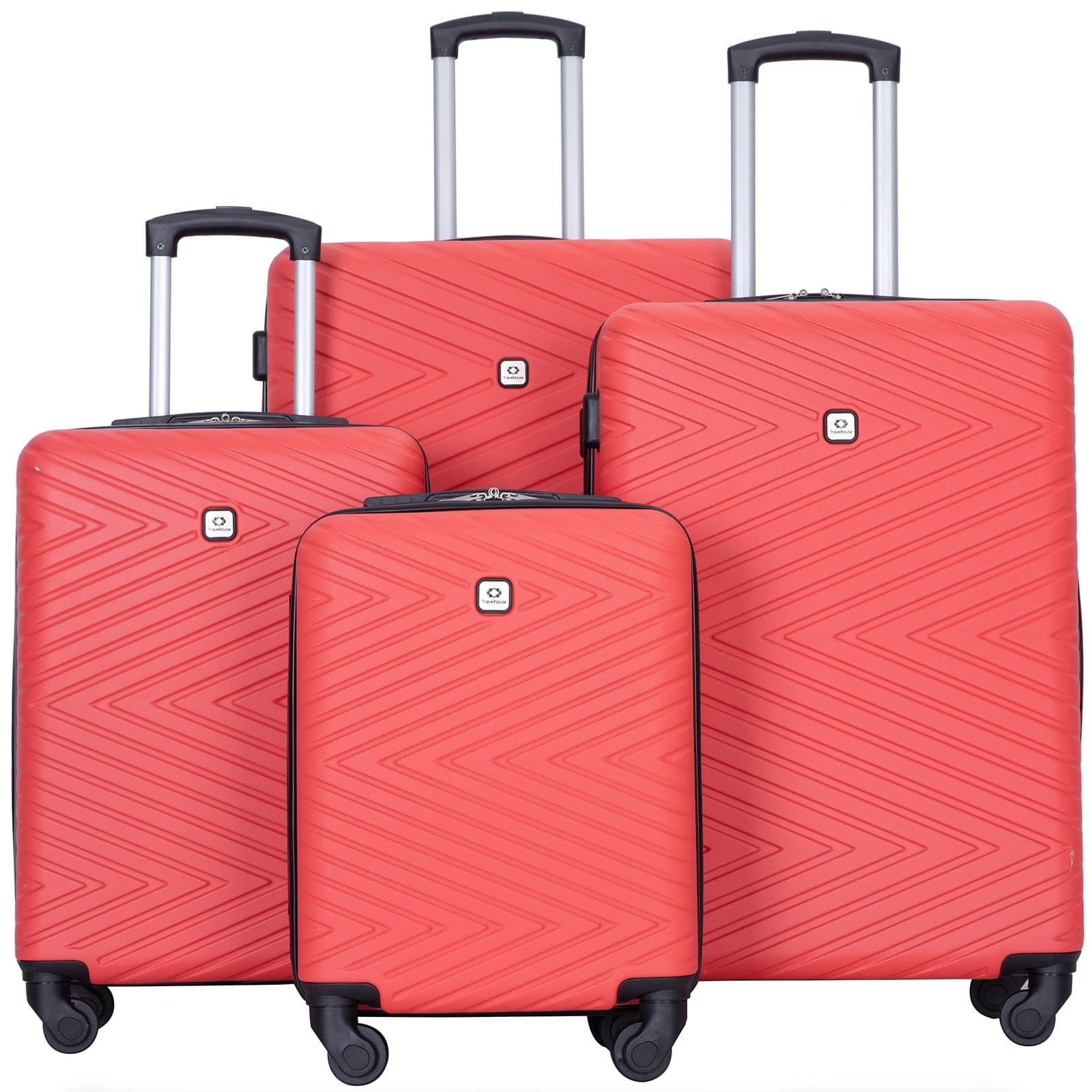 Travelhouse 4 Piece Hardshell Luggage Set Hardside Lightweight Suitcase ...