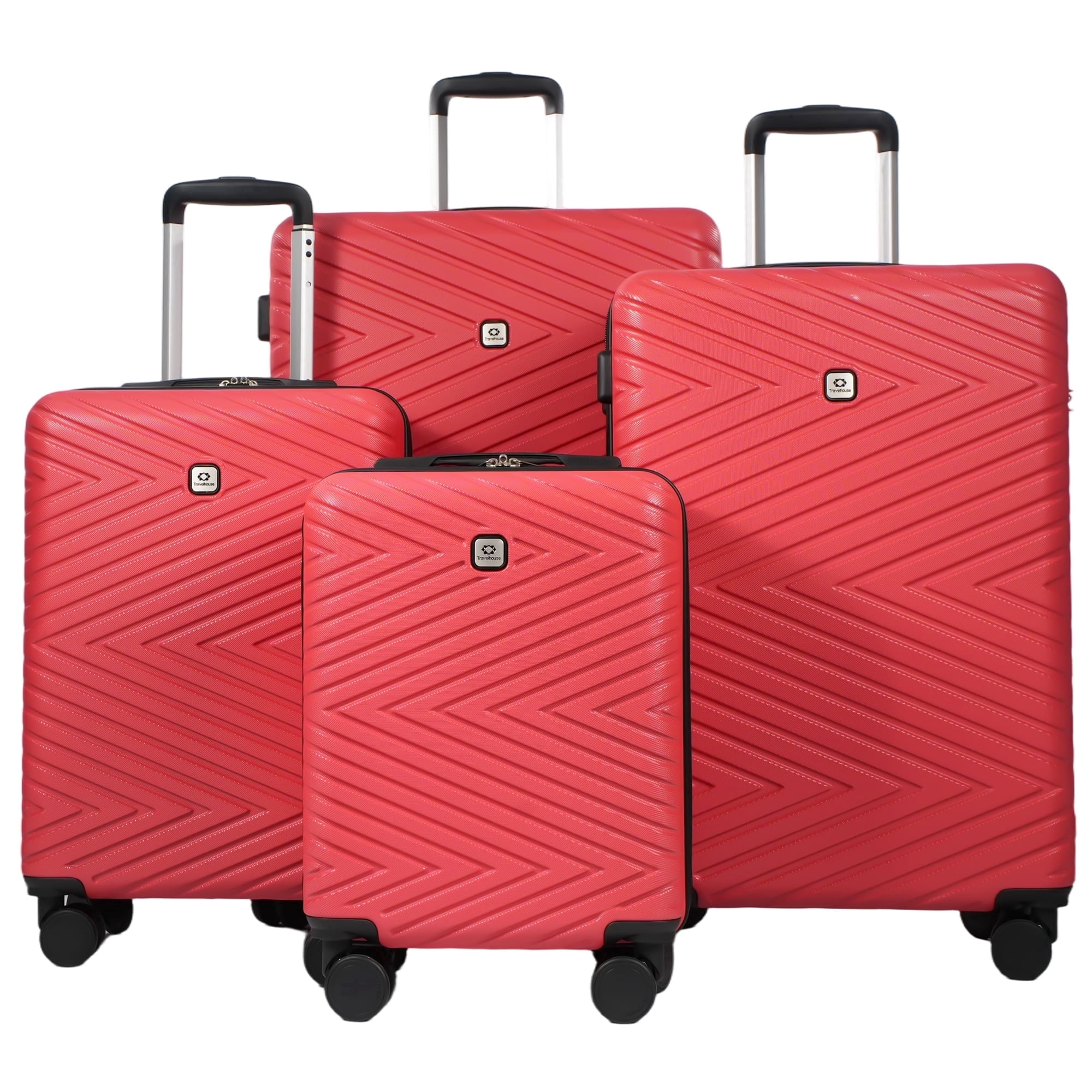 Travelhouse 4 Piece Lightweight Hardshell Luggage Set, ABS Material ...