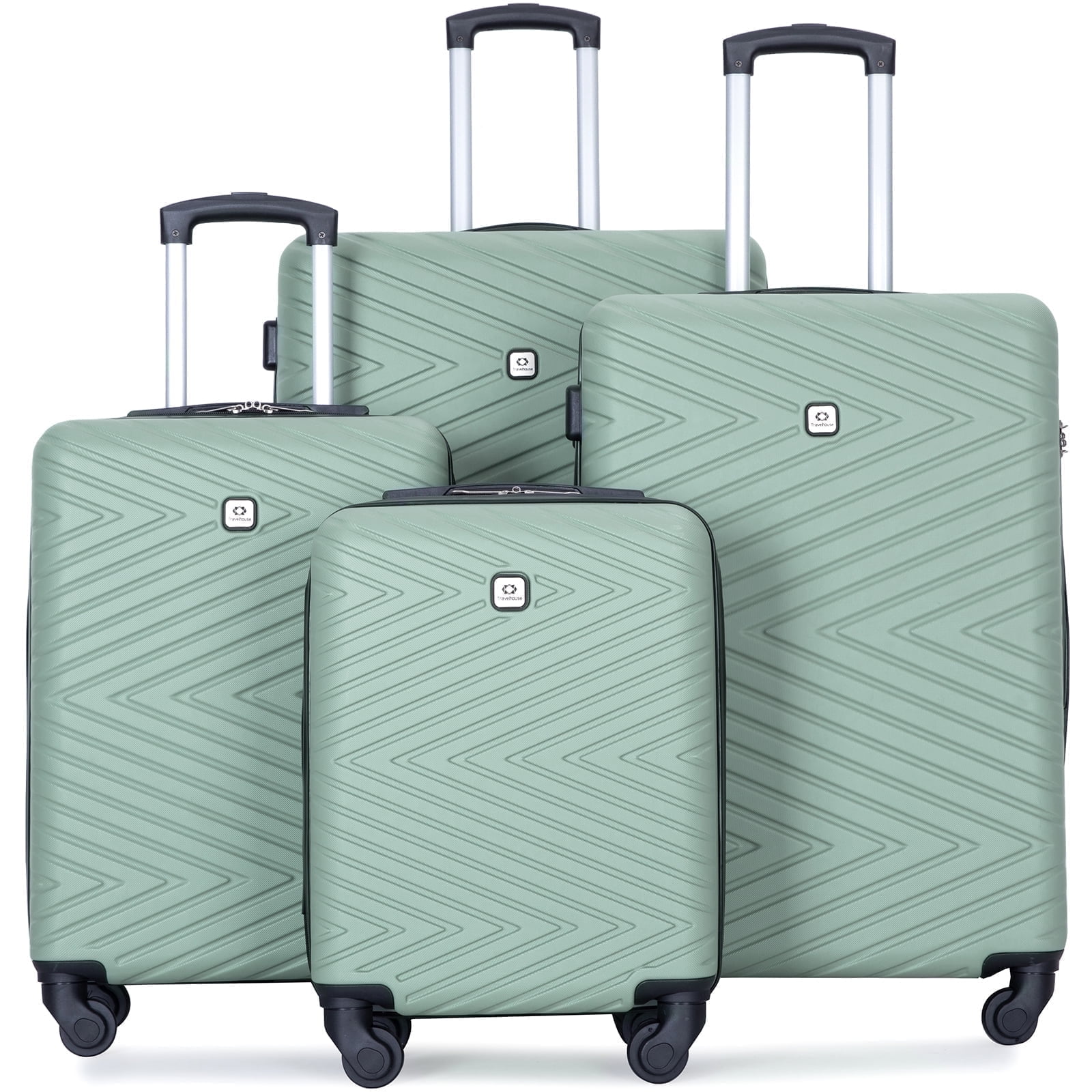 Travelhouse 4 Piece Hardshell Luggage Set Hardside Lightweight Suitcase ...